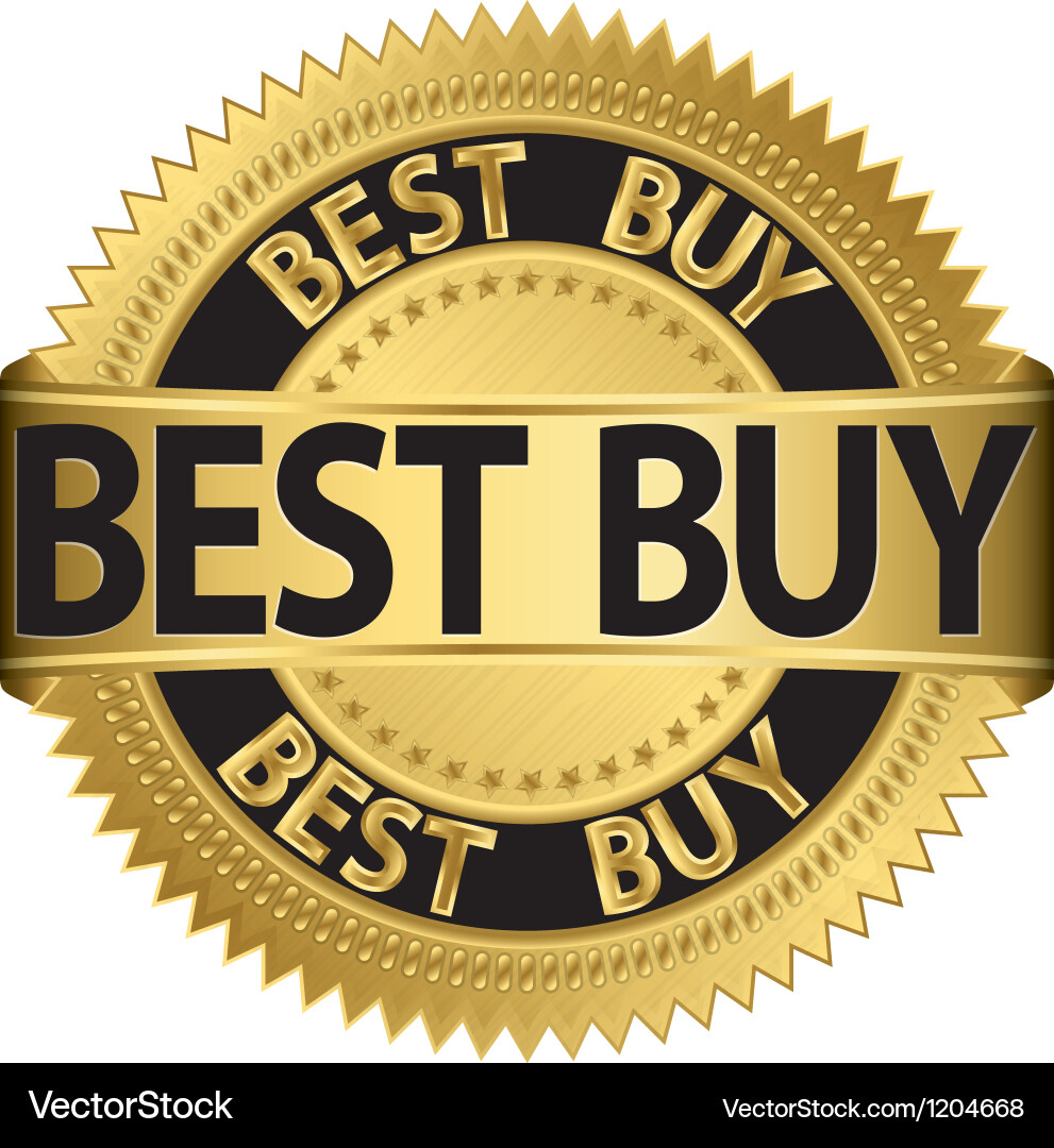 Best buy golden label Royalty Free Vector Image