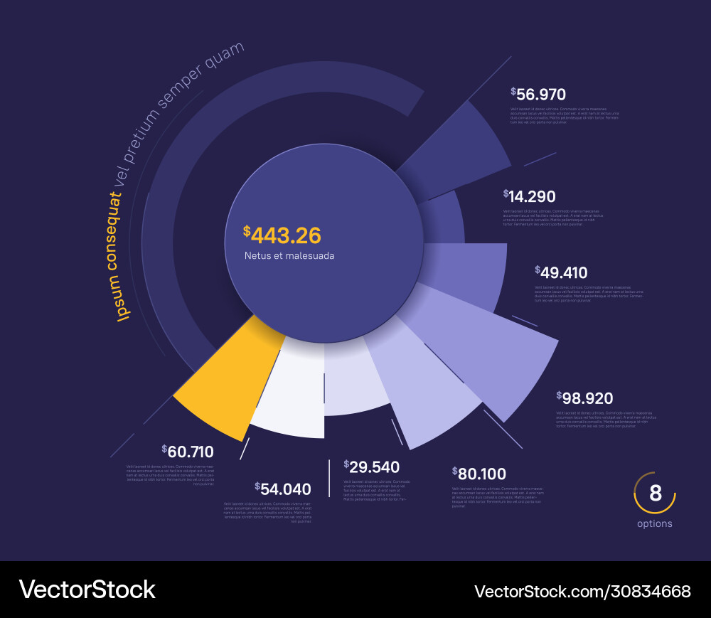 Circle chart design modern template Royalty Free Vector