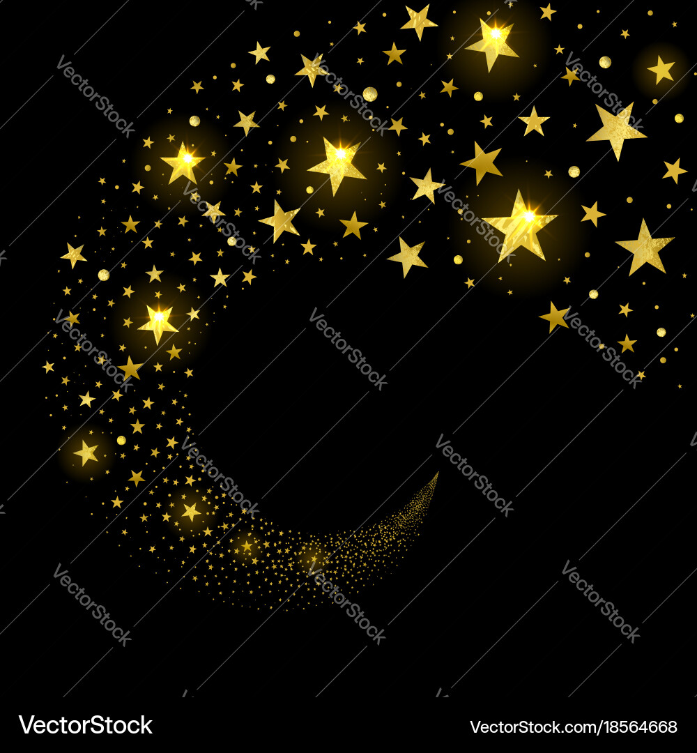 Circular stream of sparkling stars Royalty Free Vector Image
