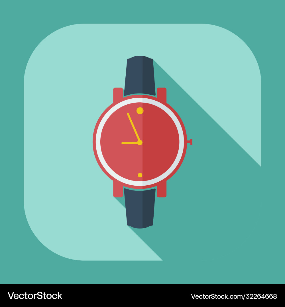 Flat modern design with shadow icons wrist watch Vector Image