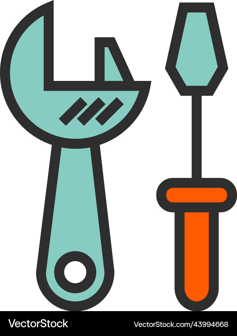 Hand tools color icon metal wrench Royalty Free Vector Image