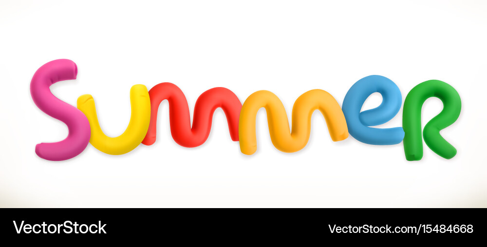 Lettering summer 3d plastic letters Royalty Free Vector
