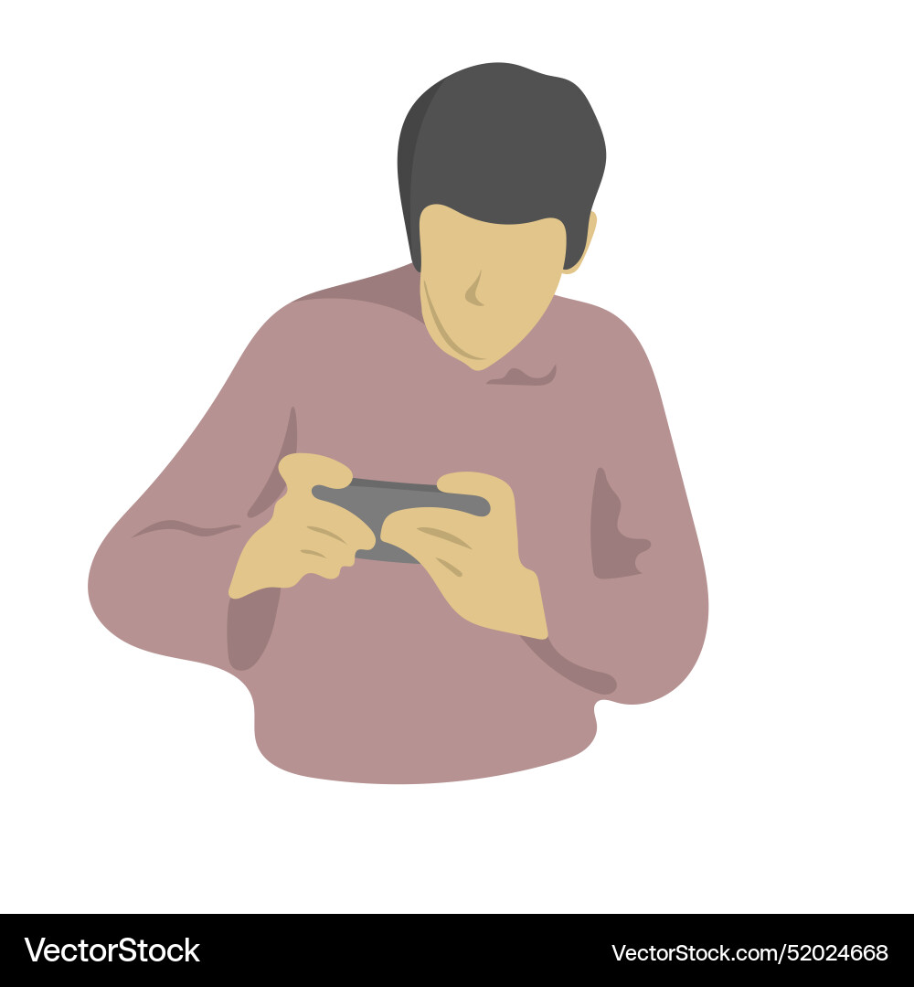 Man using smartphone isolated on white Royalty Free Vector