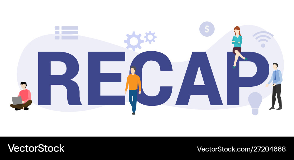 Recap business terms concept with big word Vector Image