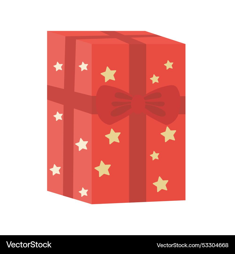 Red gift box present Royalty Free Vector Image