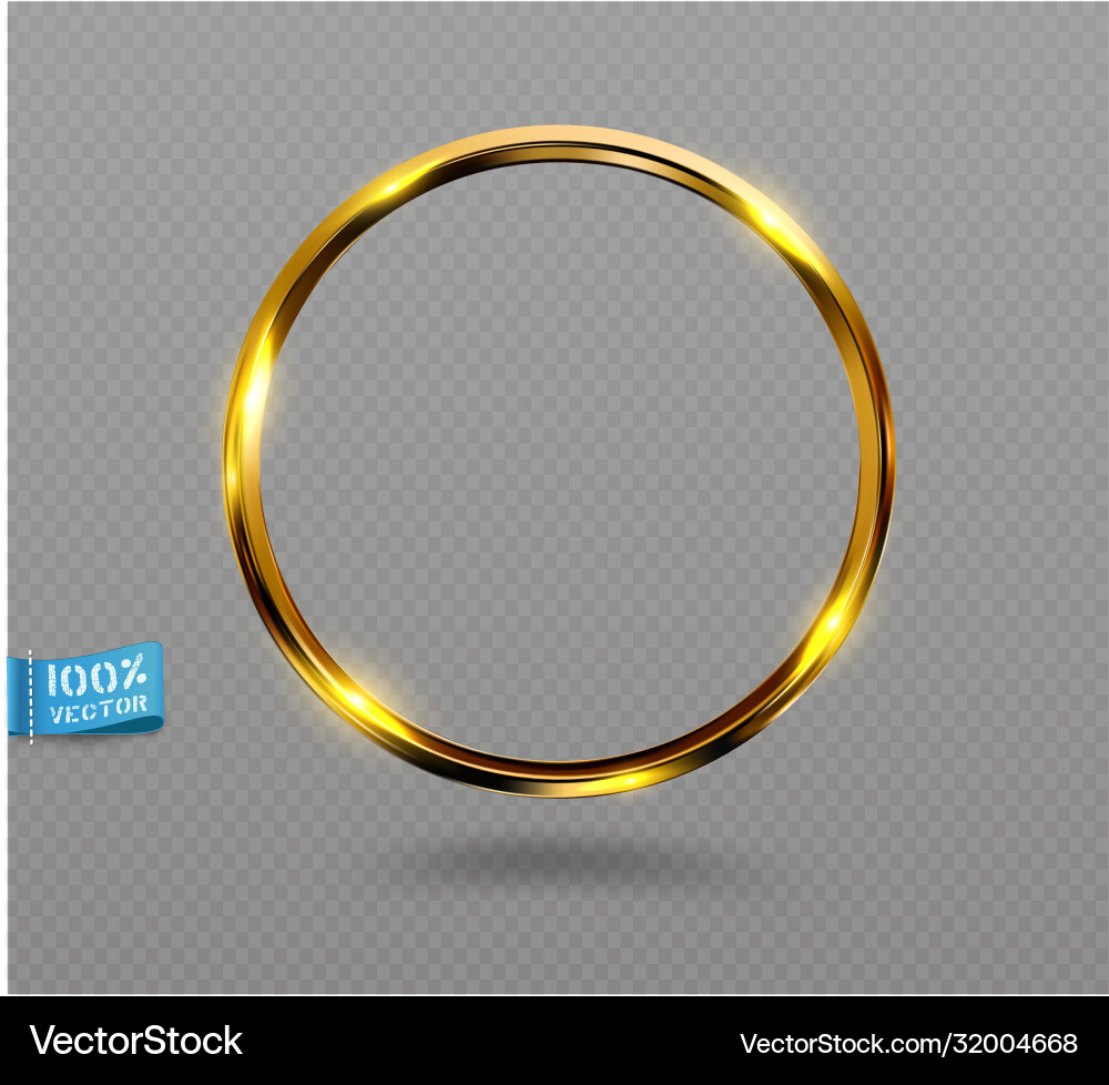 Shining golden ring abstract gold glowing round Vector Image