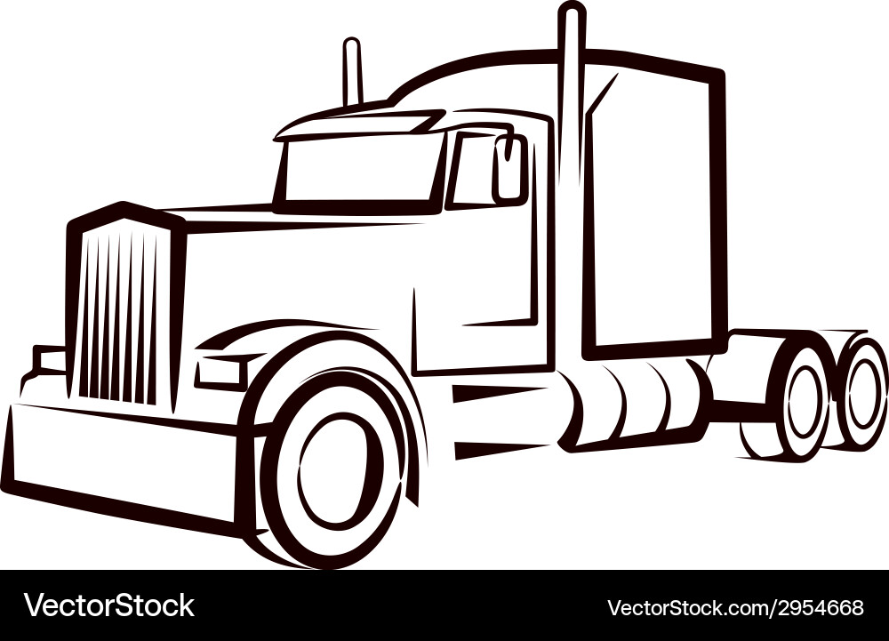 Truck Outline Drawing Vector Images (over 7,300)