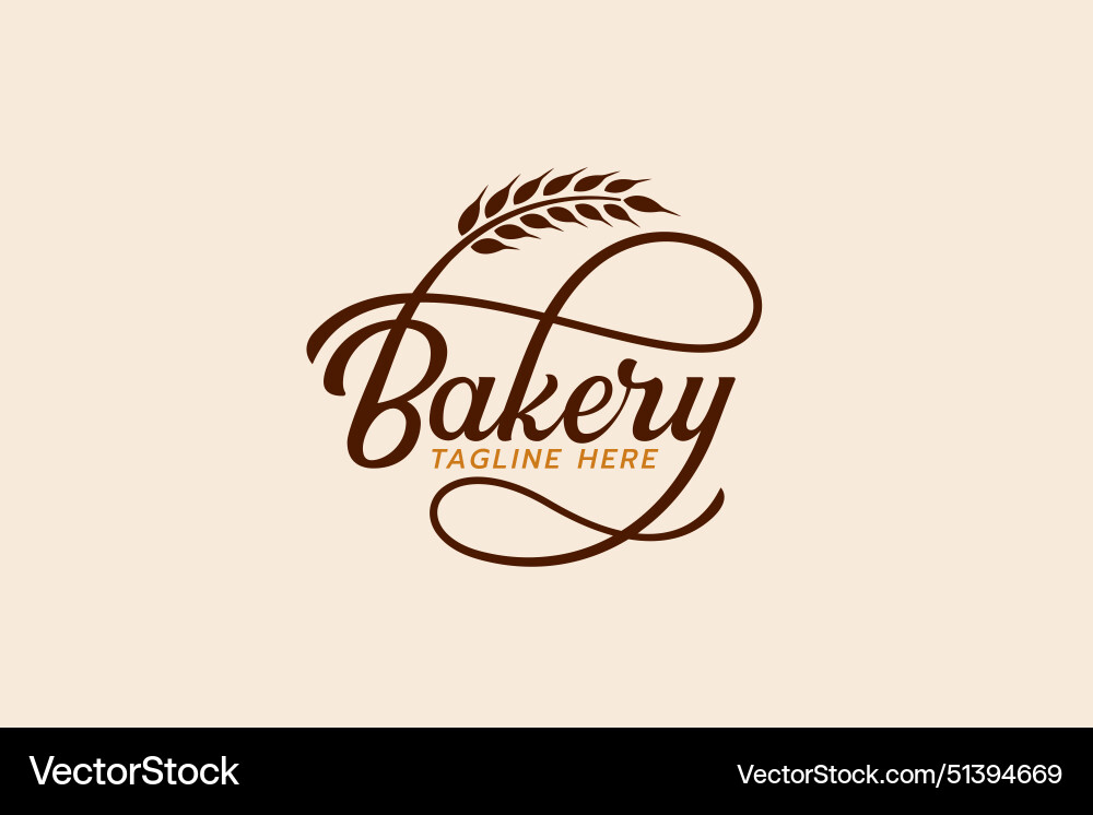 A simple bakery logo with combination Royalty Free Vector