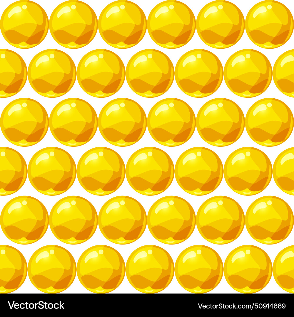 Colorful balls gold seamless pattern Royalty Free Vector