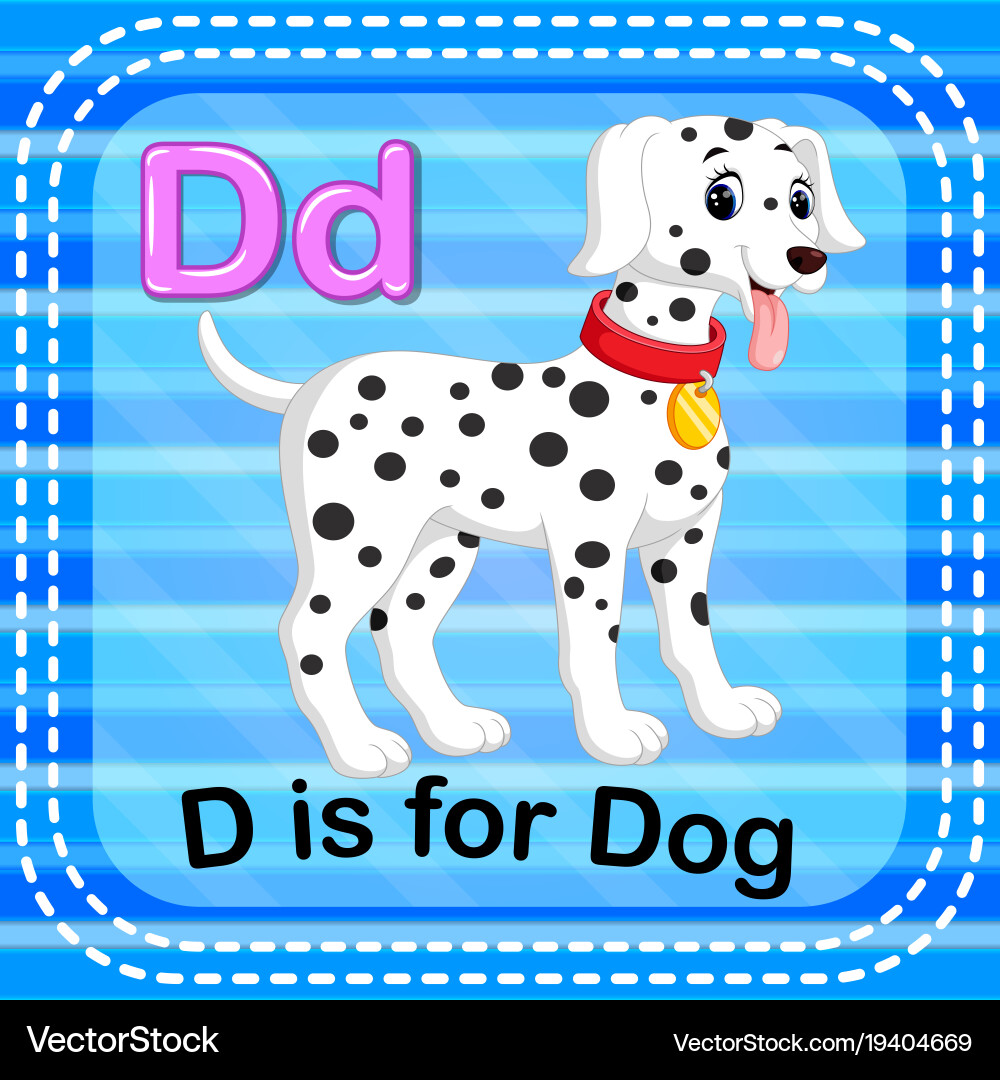 Flashcard letter d is for dog Royalty Free Vector Image