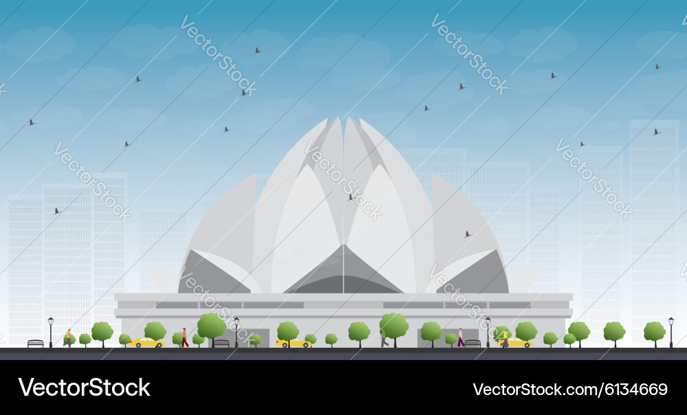 Lotus temple Royalty Free Vector Image - VectorStock