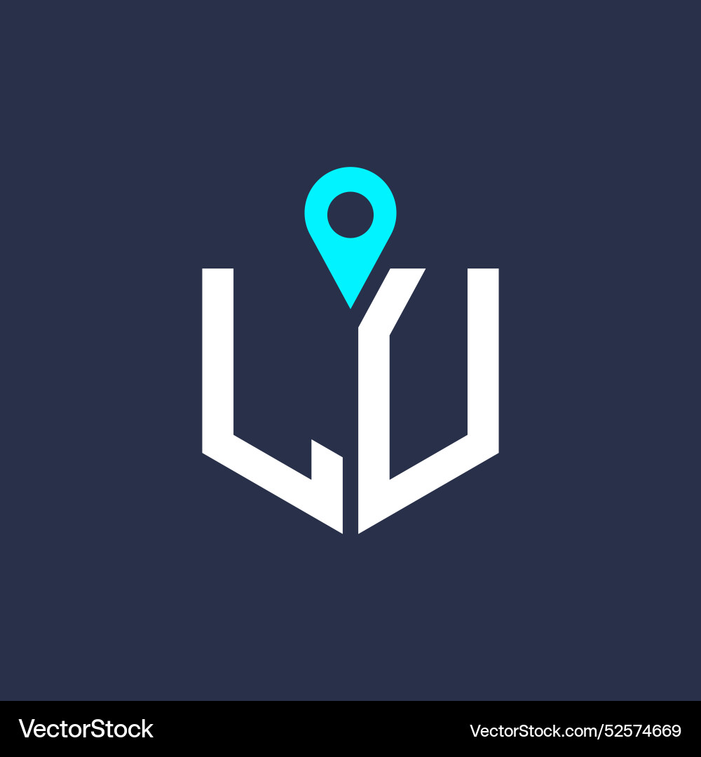 Lu location logo design for recruitment Royalty Free Vector