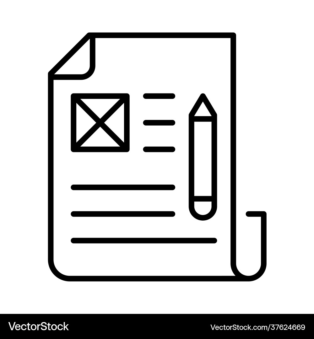 Monochrome article icon Royalty Free Vector Image