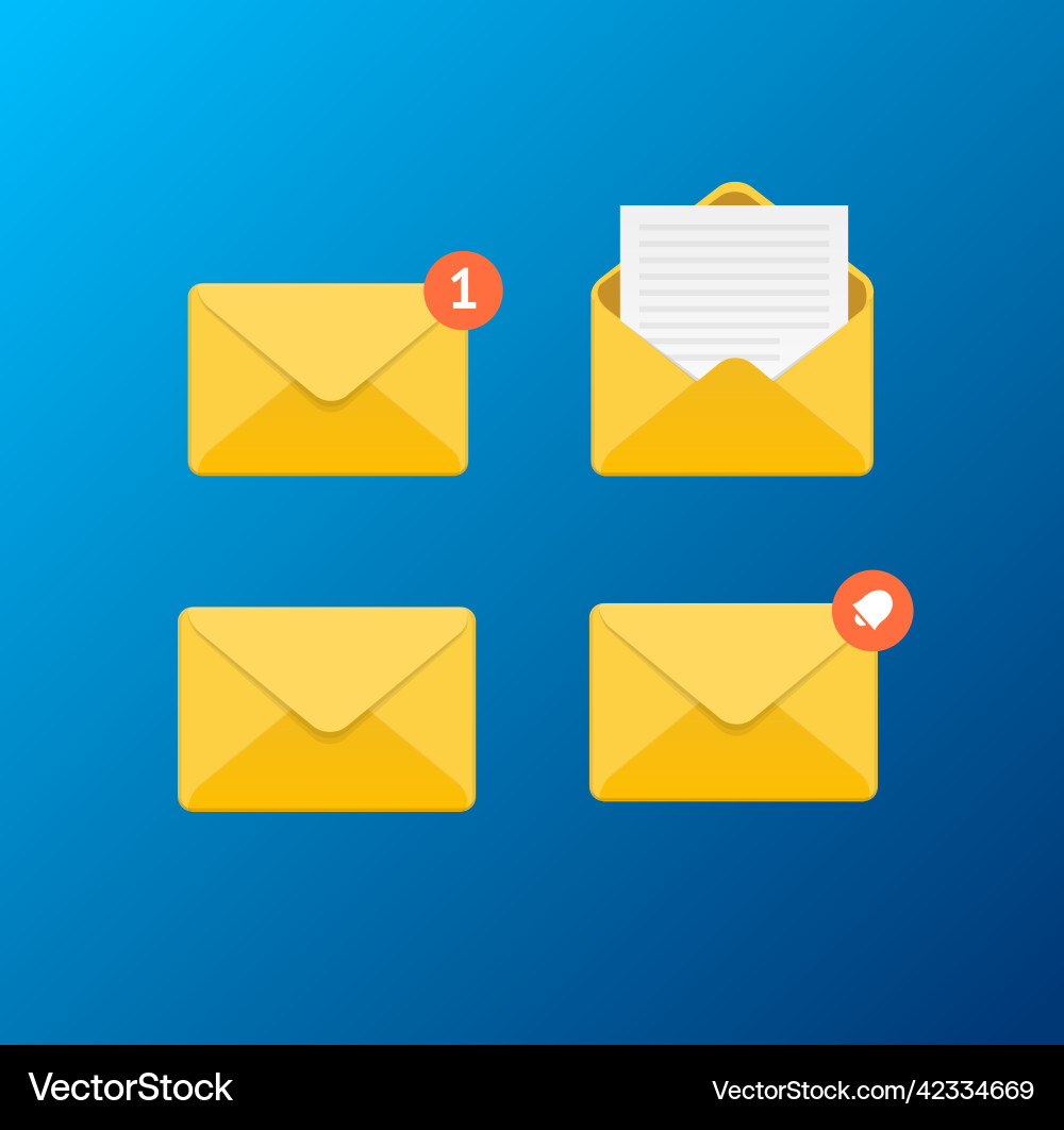 Realistic detailed 3d message icon set Royalty Free Vector