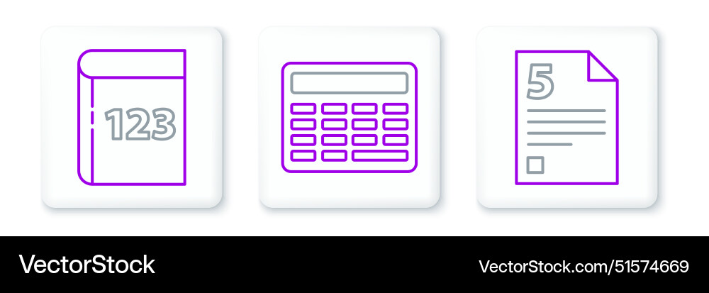 Set Line Test Or Exam Sheet Book With Word Vector Image