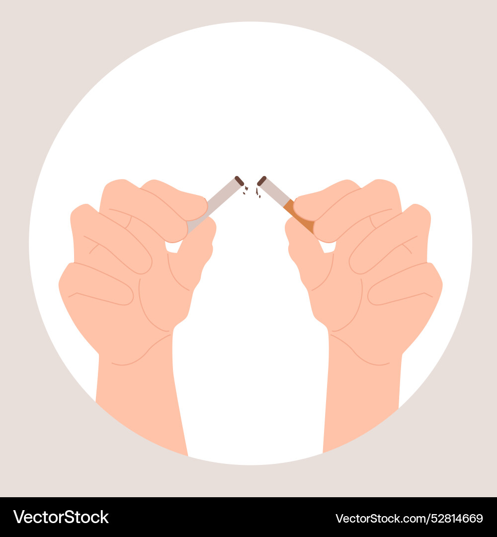Stop to smoke quit and win addiction poster Vector Image