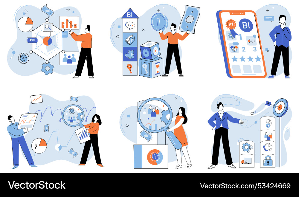 Strategic planning setting ambitious targets Vector Image