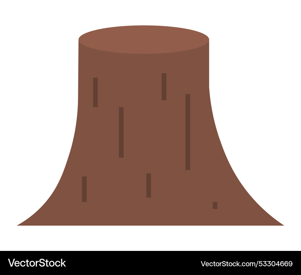 Tree stump icon symbolizing Royalty Free Vector Image