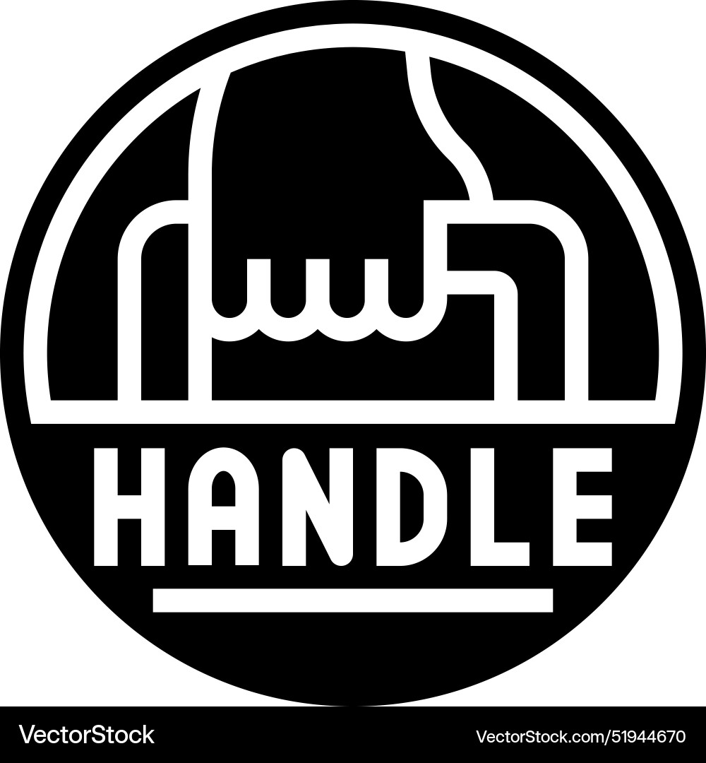 Carry handle label product caution glyph icon Vector Image
