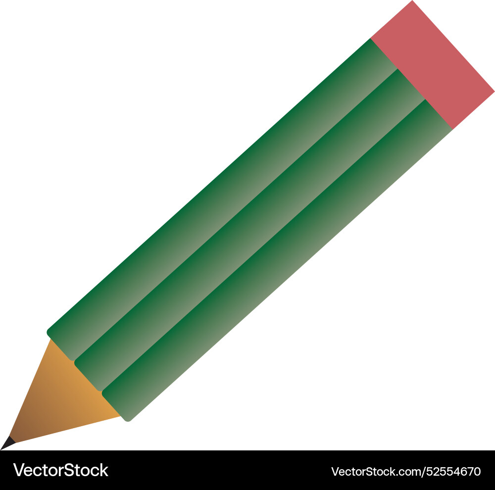 Color pencil with eraser Royalty Free Vector Image