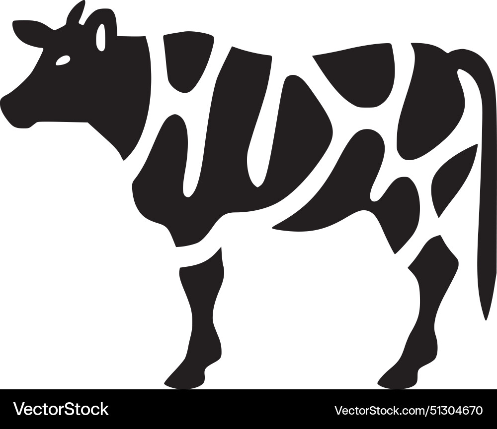 Cow - minimalist and flat logo Royalty Free Vector Image