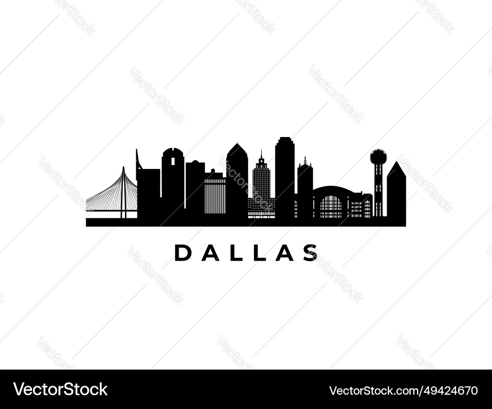Dallas Skyline Silhouette – Royalty-Free Vector | VectorStock