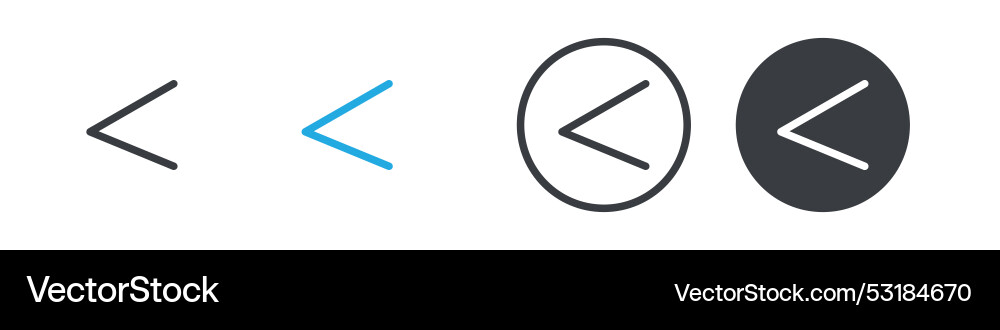 Is less than icon logo outline Royalty Free Vector Image