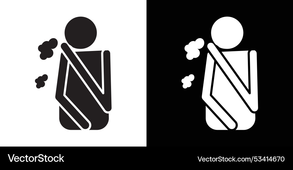 Nausea icon flat thin line Royalty Free Vector Image