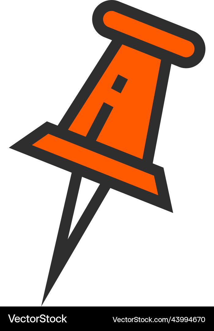 Red Push-Pin-Symbol Daumen-Tack-Symbol Lizenzfreier Vektor