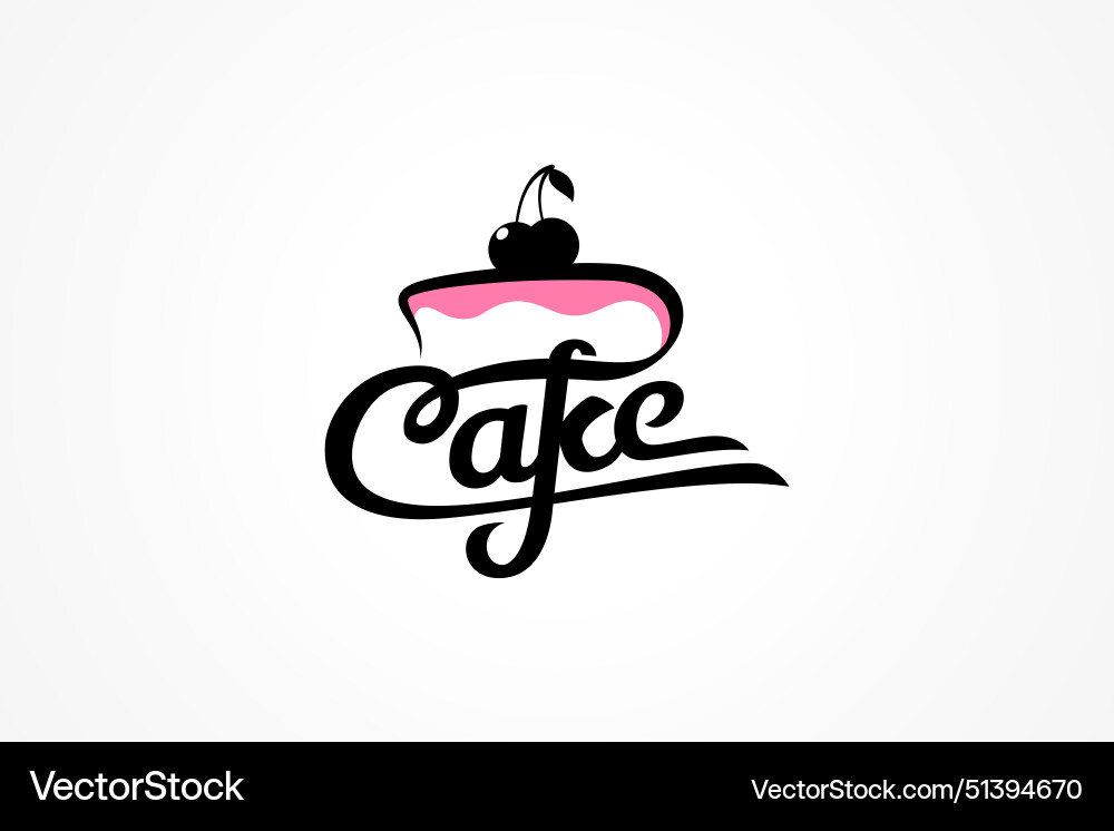 Simple cake logo with a combination – Royalty-Free Vector | VectorStock