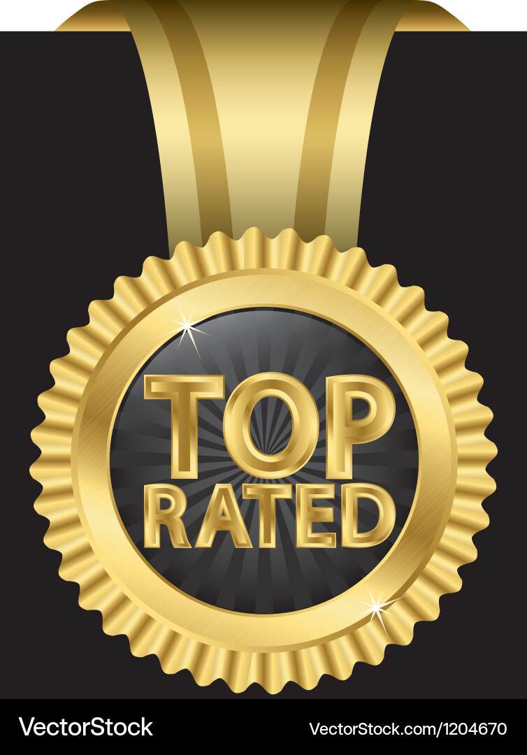 Top rated golden label Royalty Free Vector Image