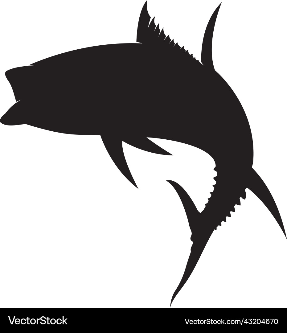 Tuna fish fishing template Royalty Free Vector Image