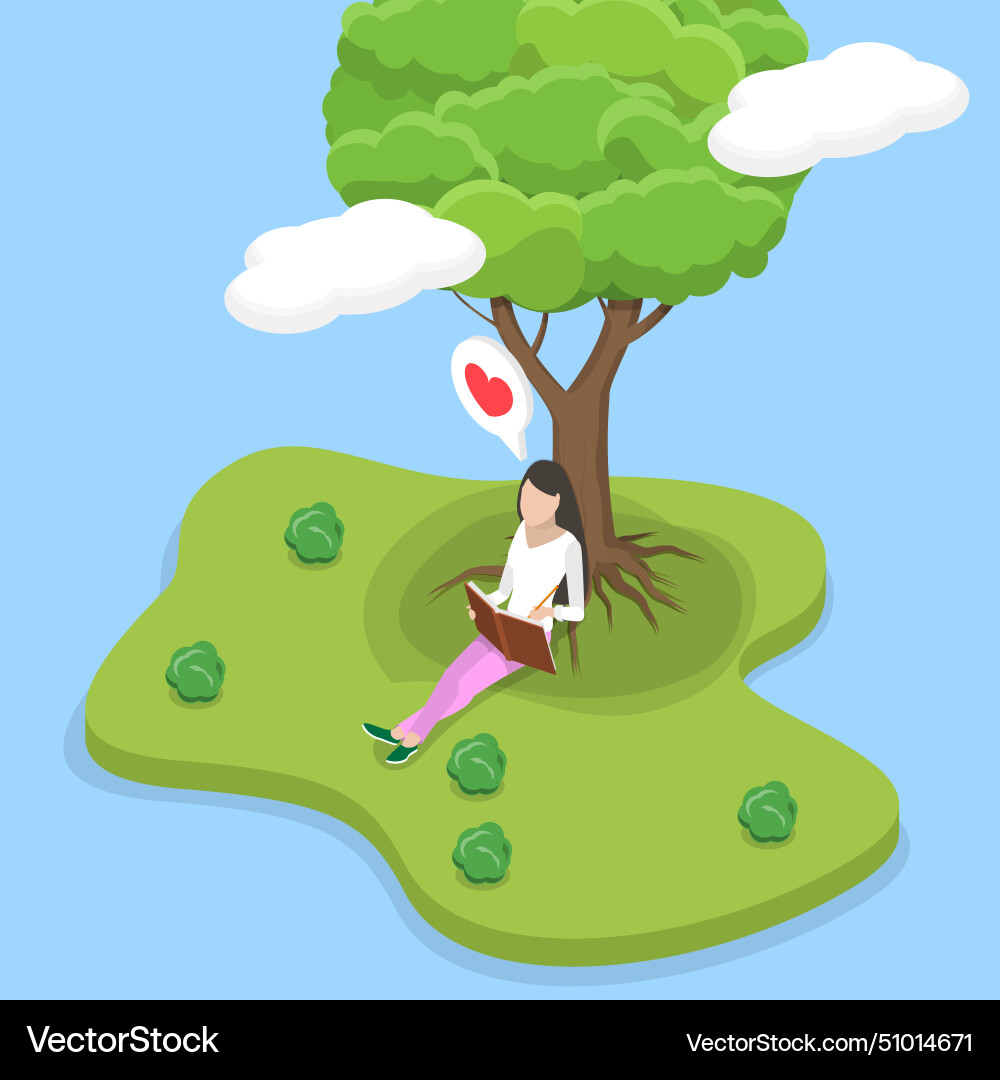 3d isometric flat of diary Royalty Free Vector Image