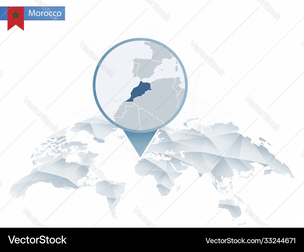 Abstract rounded world map with pinned detailed Vector Image