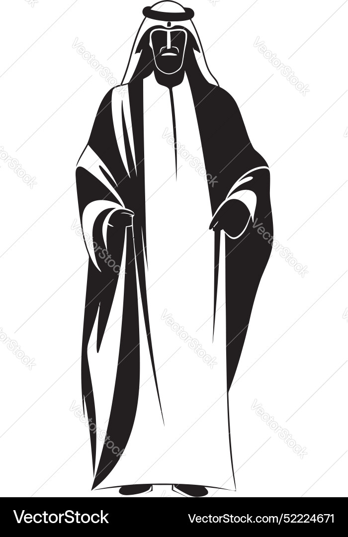 Arabian elegance sleek icon featuring arabic man Vector Image