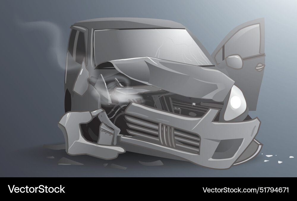Car crash accident Royalty Free Vector Image - VectorStock