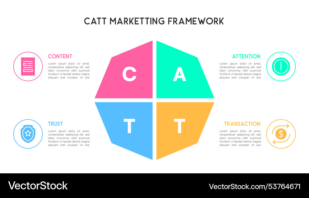 Catt marketing framework diagram with content Vector Image