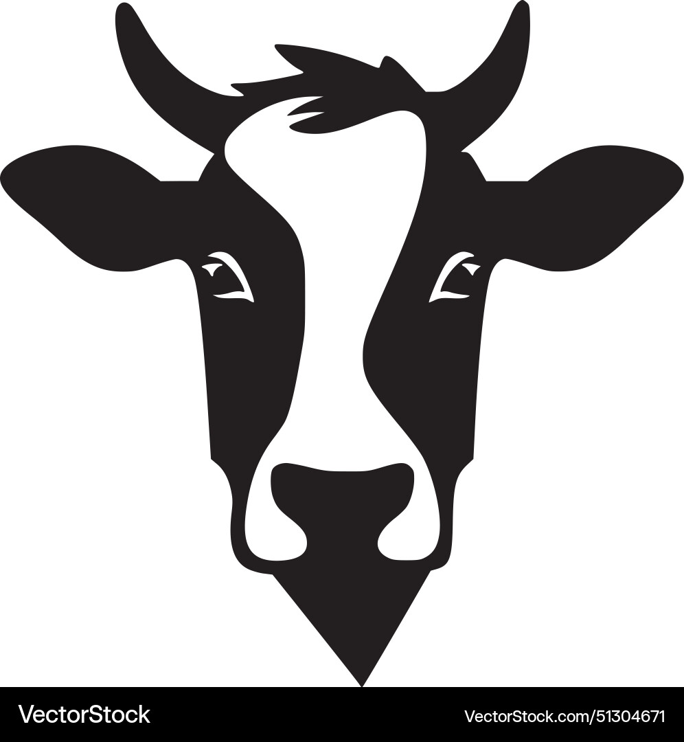 Cow - black and white Royalty Free Vector Image