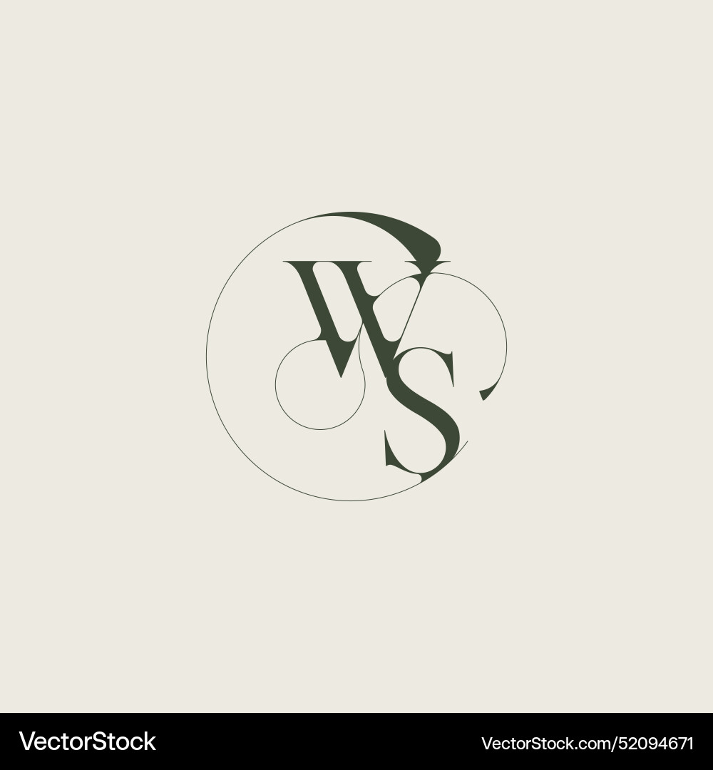 Elegant line concept ws beautiful monogram Vector Image