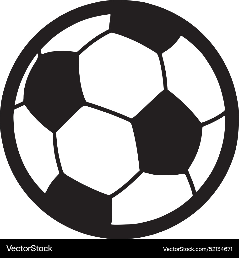 Football - black and white Royalty Free Vector Image