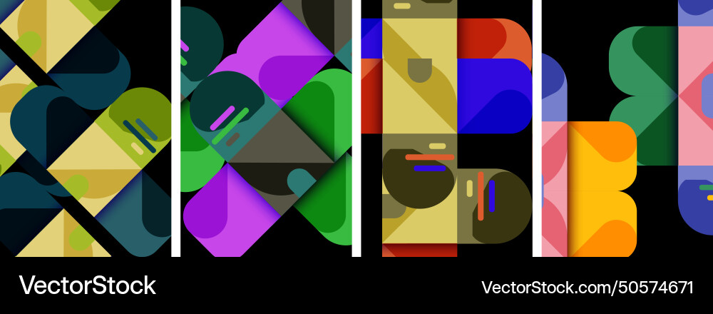Geometric colorful poster backgrounds with squares