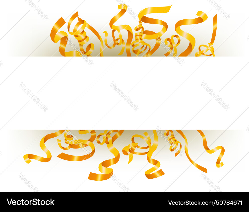 Golden ribbons floating with text space Royalty Free Vector
