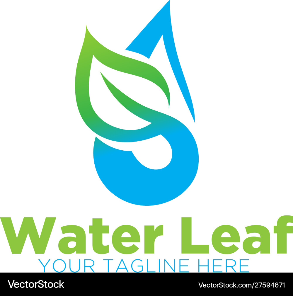 Modern Water & Leaf Logo Royalty Free Vector Image