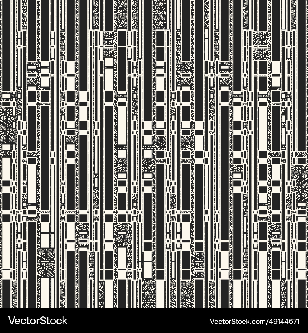 Monochrome glitch effect textured pattern Vector Image