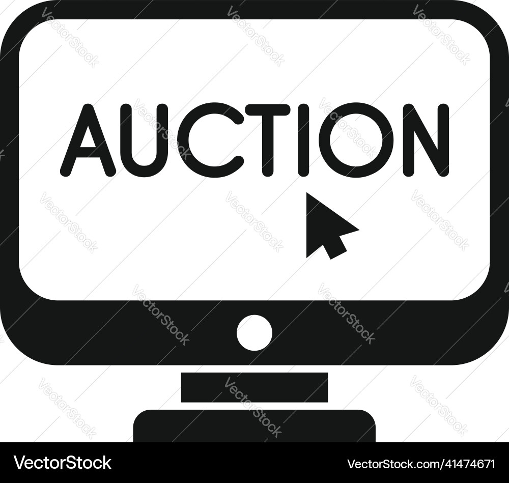 Online pc auction icon simple price sell Vector Image