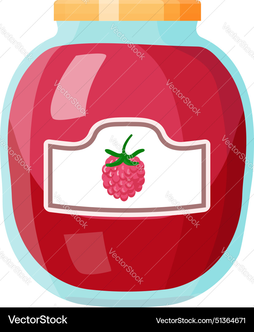 Raspberry jam jar Royalty Free Vector Image - VectorStock