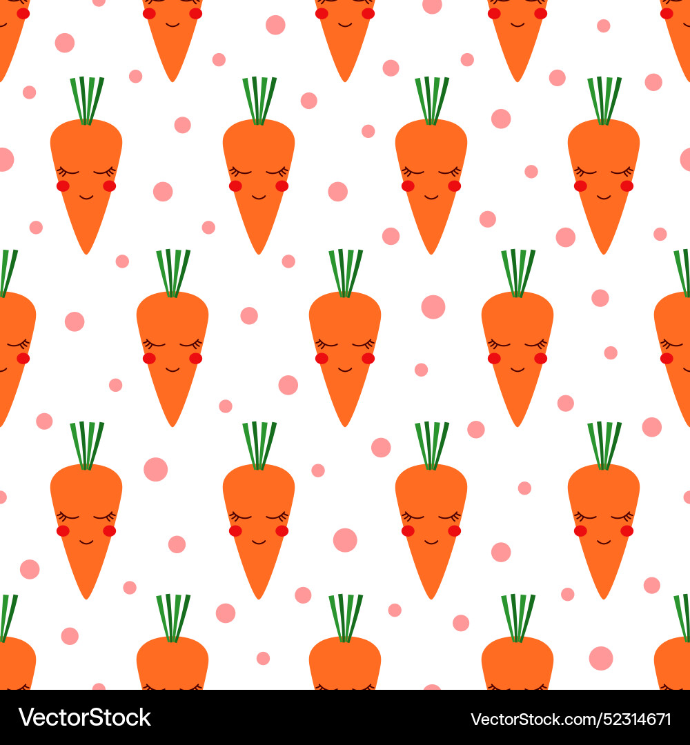 Seamless pattern with cute carrot Royalty Free Vector Image