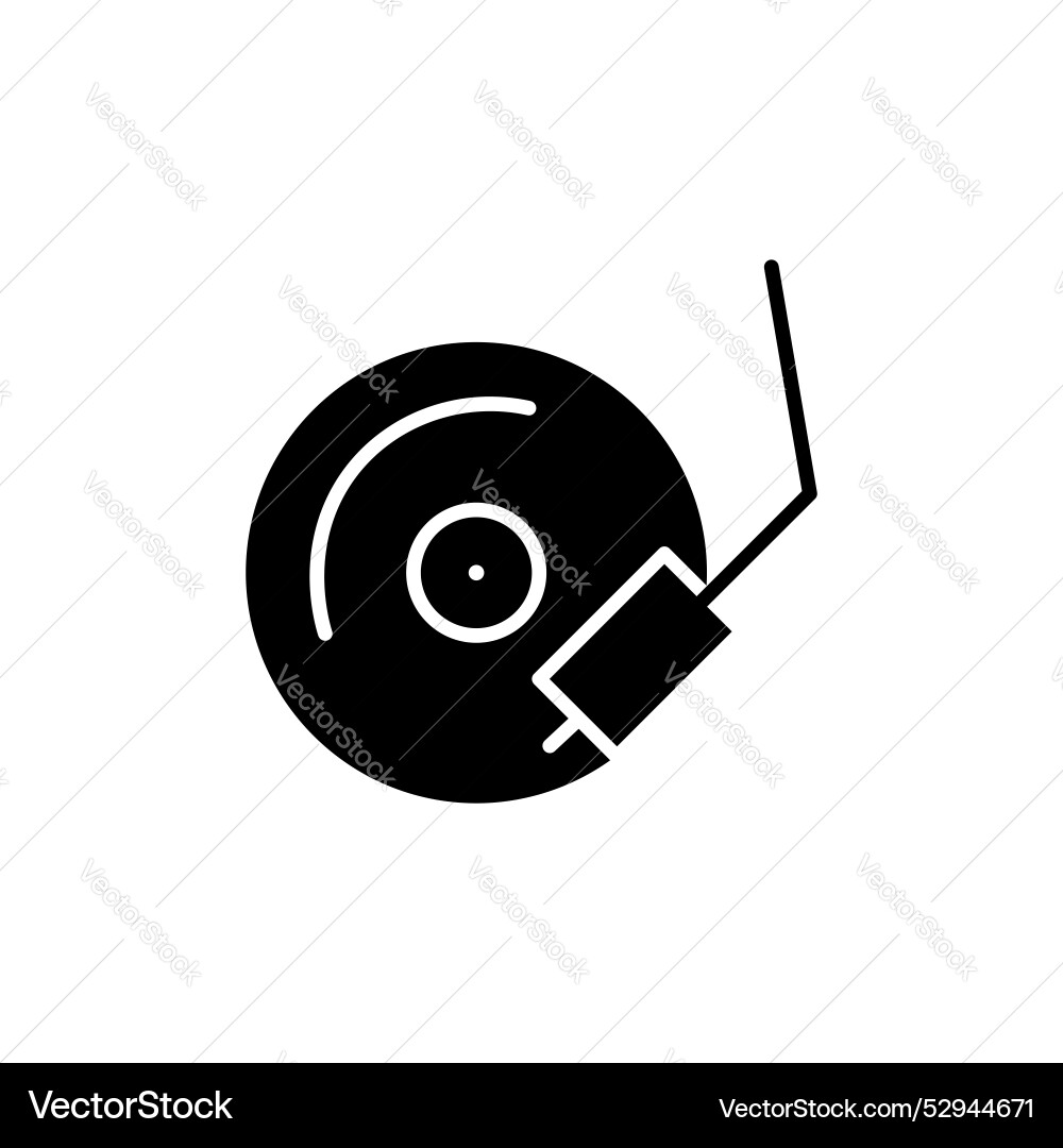 Vinyl icon set record disc music player symbol Vector Image