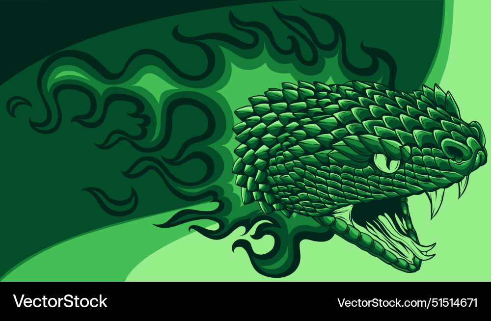 Viper snake with flame Royalty Free Vector Image
