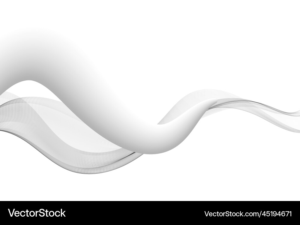 White abstract background with wave lines Vector Image